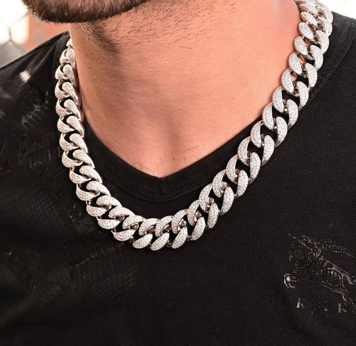 Stainless steel iced out cuban link store